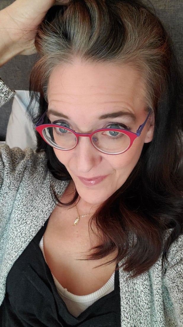 Alison's Transition from Henna to Naturally Silver Hair